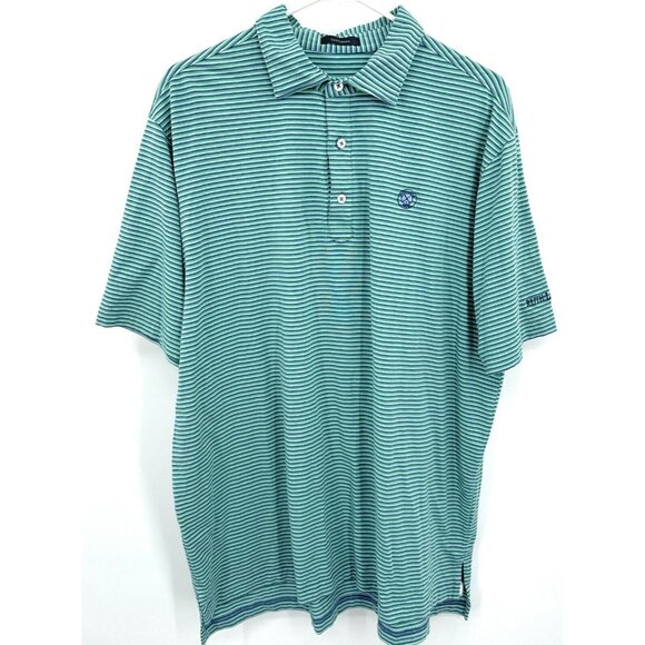 turtleson | Shirts | Turtleson Polo Shirt Xl Golf Green Blue Striped ...